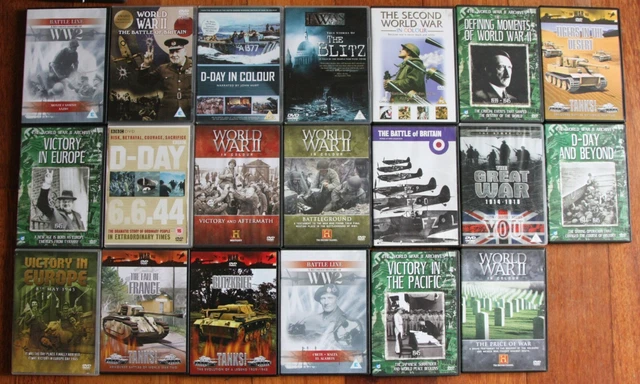 WAR DVD MEGA collection SET- 20 DVDS job lot BUNDLE joblot WW2 WWII £27 ...