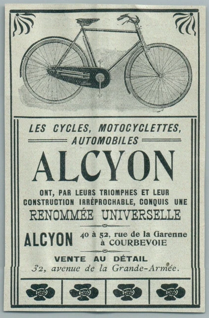ANCIEN VELO ALCYON 1920 La Marque A Gagne 14 Tours De France Darrigade ...
