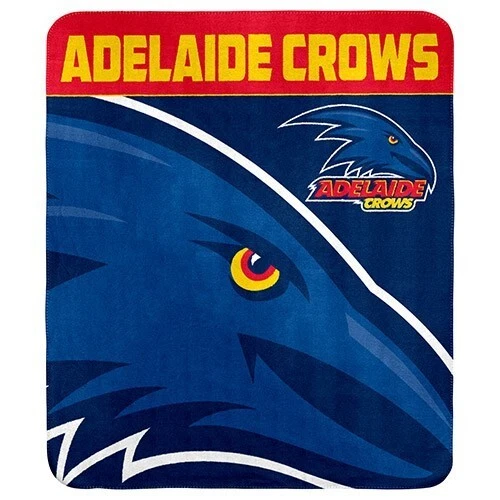 ADELAIDE CROWS POLAR Fleece Throw Rug Blanket. Team Colours & Logo. AFL ...