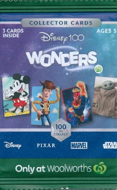 2023 WOOLWORTHS DISNEY 100 wonders collector card 3 sealed packets $6. ...