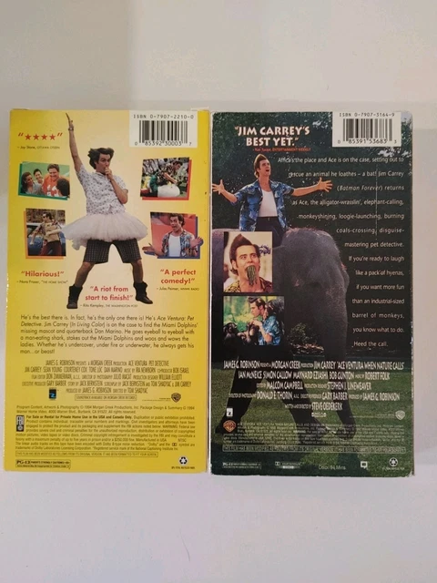 ACE VENTURA PET Detective + When Nature Calls VHS Bundle *Jim Carrey ...