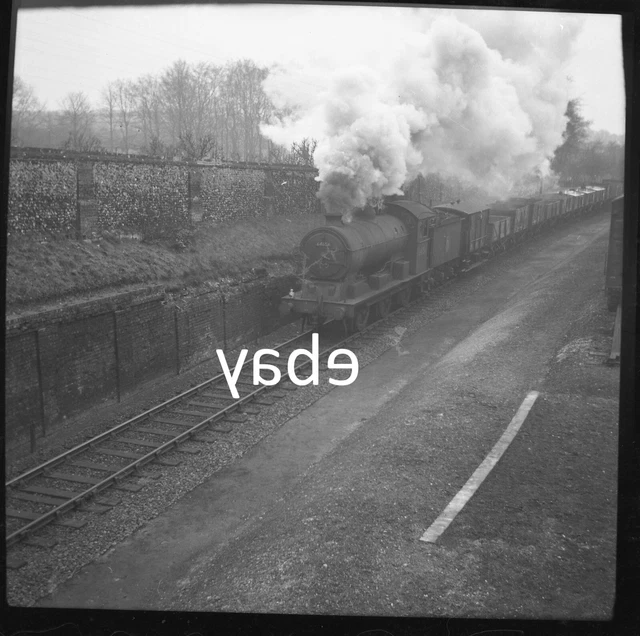 ORIGINAL LARGE NEGATIVE OF LNER STEAM LOCO J19 64654 ON FREIGHT on 3/4 ...