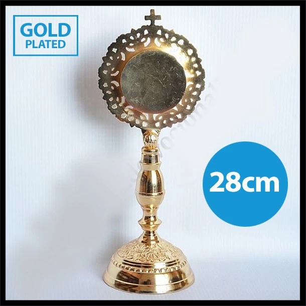 CHRISTIAN CATHOLIC GOLD Plated Brass Table Desk Shelf Altar Church ...