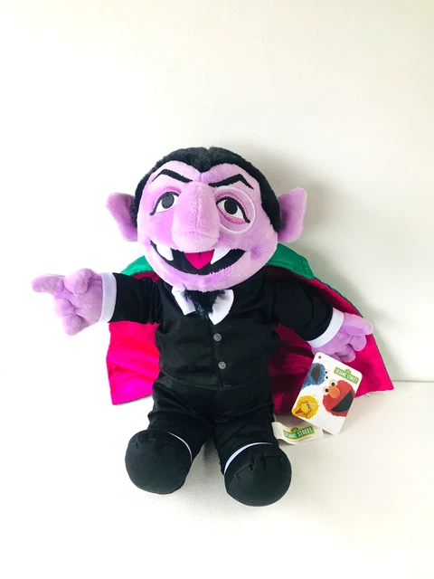 RARE SESAME STREET The Count Von Count Dracula 14” Plush Toy New With ...