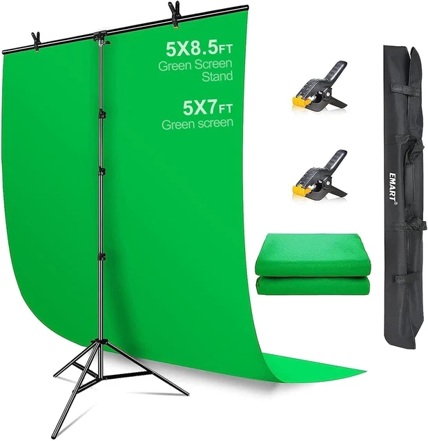 1.5X2.0M(5X7FT) GREEN SCREEN withT-Shape Backdrop Stand Photography ...
