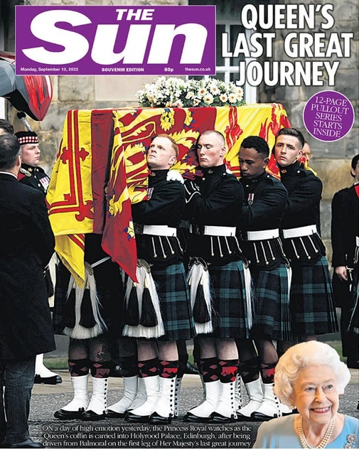 THE SUN NEWSPAPER 12th September 2022 Queen Elizabeth II Last Great ...