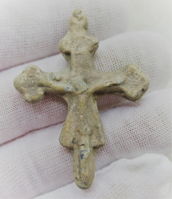 A22 ANCIENT MEDIEVAL Lead Pilgrims Religious Cross Amulet Wearable £50. ...