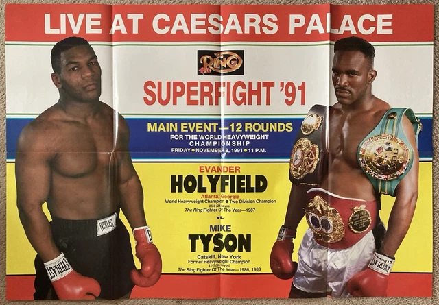 LOVELY MIKE TYSON Vs Evander Holyfield Vintage Original Fold Out Poster 1992!! £16.31 - PicClick UK