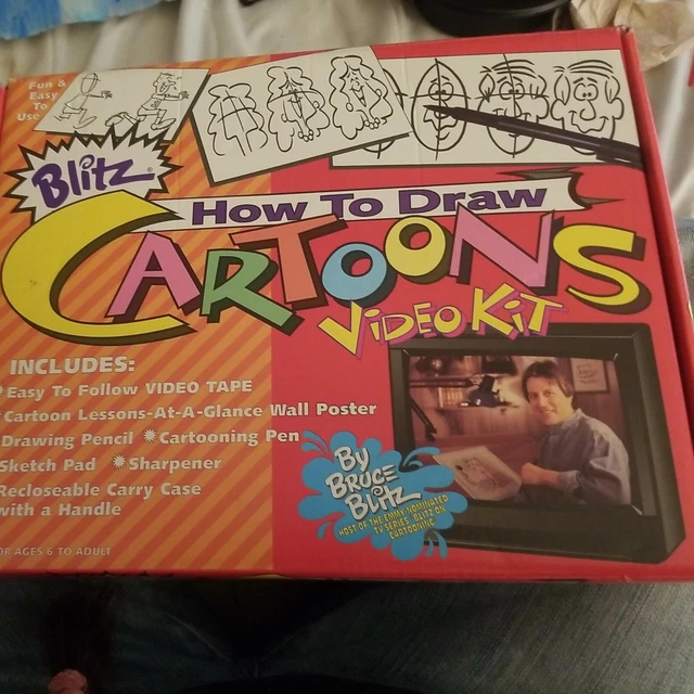 BRUCE BLITZ HOW To Draw Cartoons VHS Video Kit Missing A Few Items £4. ...
