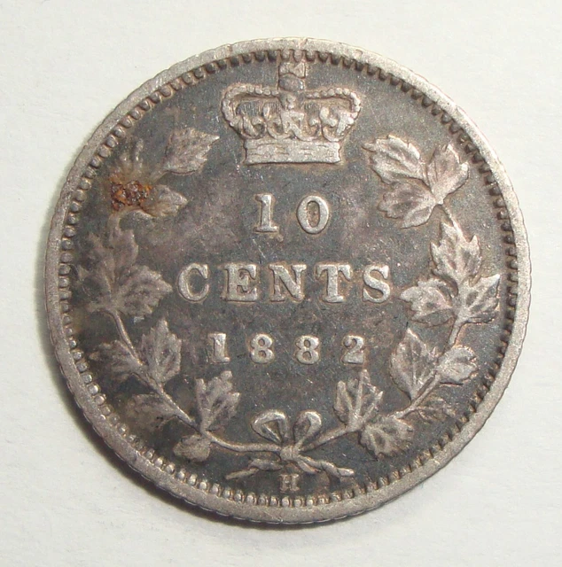 1882 H CANADA Ten 10 Cent Victoria Sterling Silver Dime Coin $28.00 ...