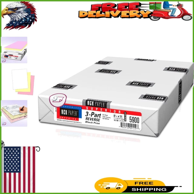 PREMIUM 3-PART CARBONLESS NCR Paper, 500 Sheets, White/Canary/Pink, 8.5 ...