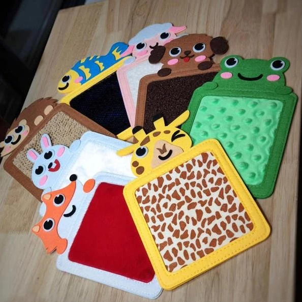 INTERACTIVE FELT ANIMAL Sensory Pads Early Cognitive Development ...