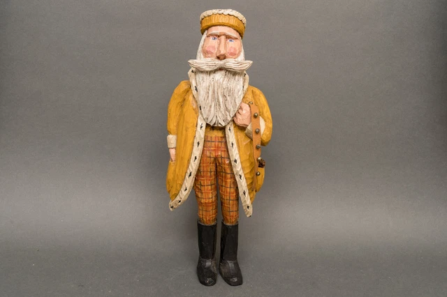 RARE! SIGNED RICH Andrews/Debbie LaBruzzo Hand Carved Wood Santa $250. ...