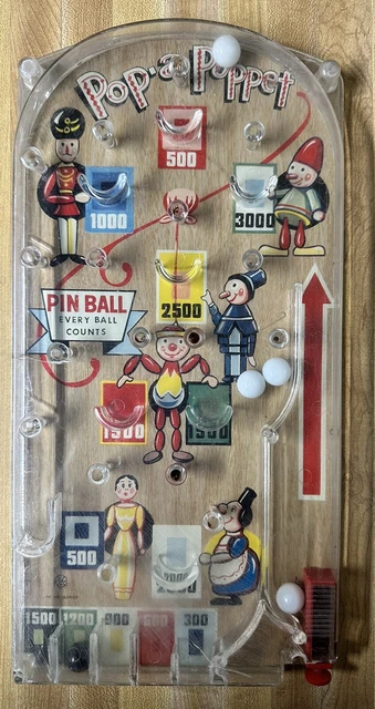 VINTAGE MARX TOYS Pop A Puppet Pin Ball Game Table Top Toy 1950-60s ...