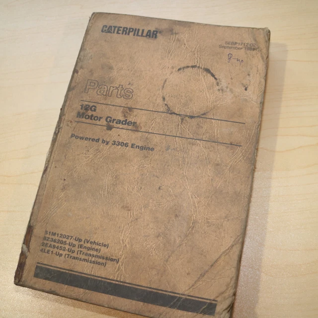 CAT CATERPILLAR 12G Motor Grader Parts Manual Book 61M SERIES road ...