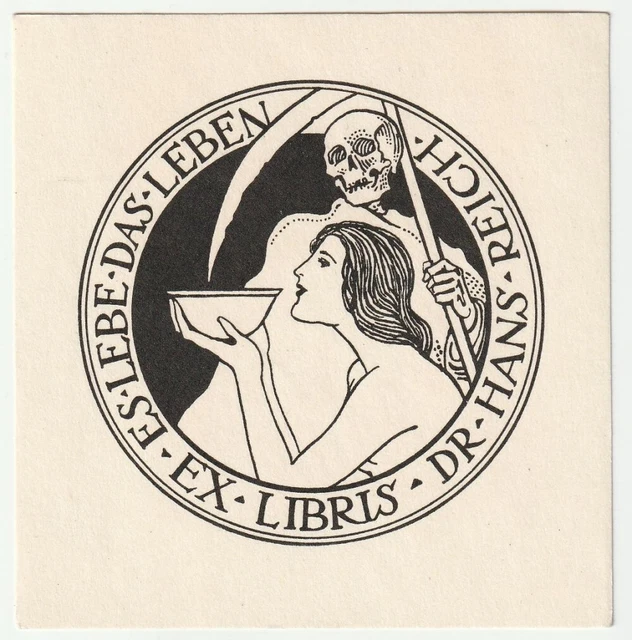 HUGO RENYI: EXLIBRIS für Gabs Reich, Tod mit Sense EUR 8,00 - PicClick DE