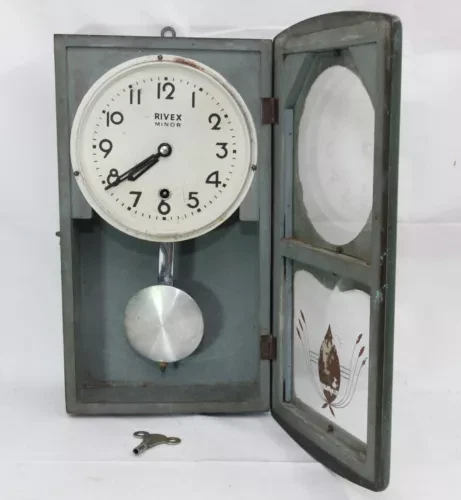 ANCIENNE PENDULE MURALE vintage Rivex Minor Trade Mark Made in India ...