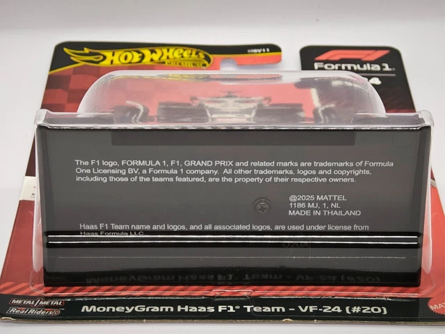 HOT WHEELS PREMIUM Formula 1 MoneyGram Hass F1 Team (2024) - VF24 (#20 ...