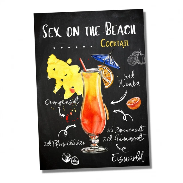 SIGN SEXUAL ON the beach cocktail recipe bar party basement decoration ...