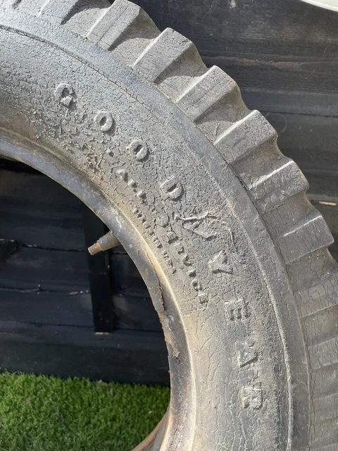 ORIGINAL WW2 GOODYEAR 600 x 16 Willys MB Ford GPW Jeep Tyre White Wall ...