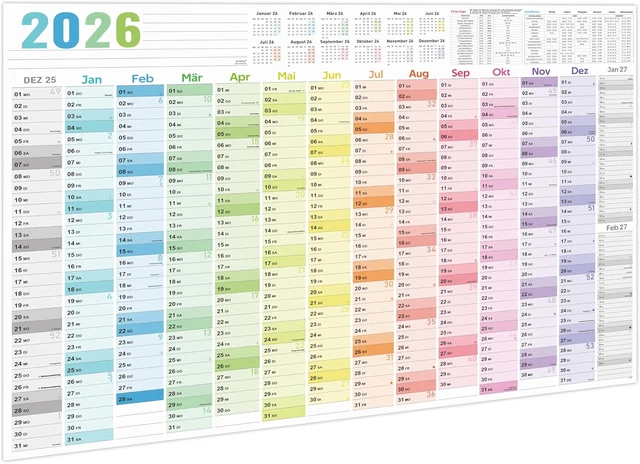 WALL CALENDAR 2026, Calendar 2026 Wall Calendar XXL (97 X 70 Cm) in ...