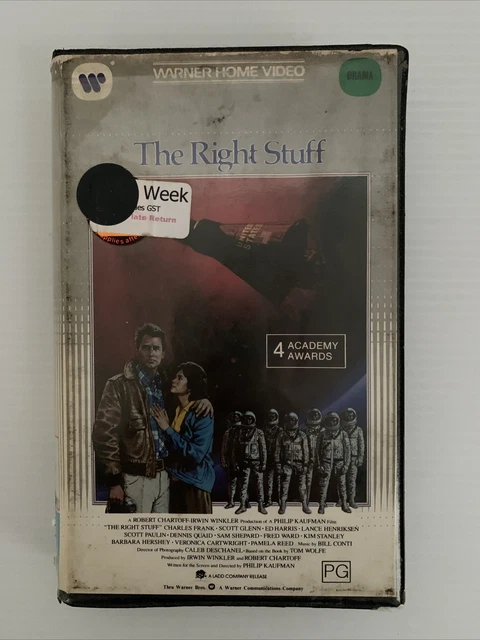 THE RIGHT STUFF VHS 1983 Epic Philip Kaufman Warner Home Video Ex ...