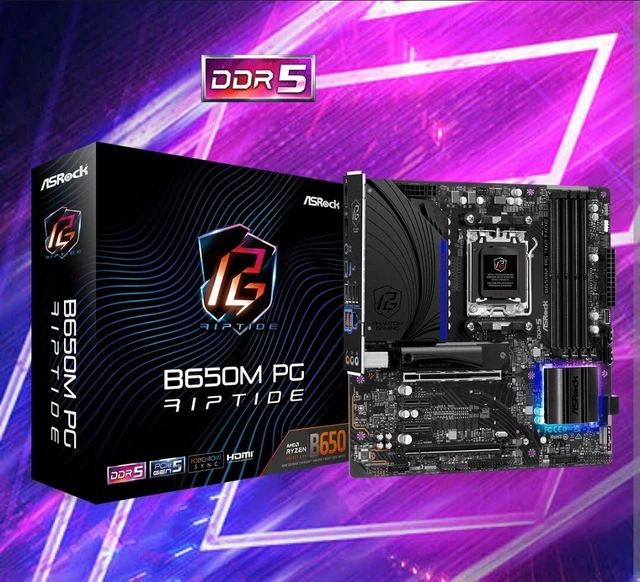 ASROCK B650M PG Riptide AMD AM5 Micro-ATX Motherboard £5.00 - PicClick UK ASROCK B650M PG Riptide AMD AM5 Micro-ATX Motherboard £5.00 - PicClick UK