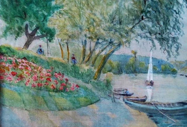 L.L.ROBINEAU - XIX Jahrhundert - Boote auf Der Seine ein Herblay ...
