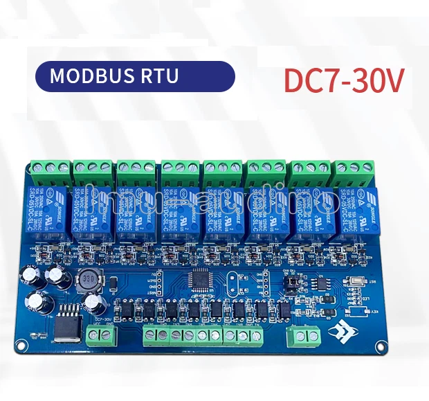 8 CHANNEL MODBUS Rtu Relay Module RS485 TTL 7-30V Communication Control ...