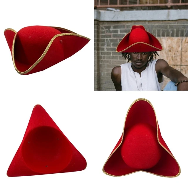 ADULT COLONIAL TRICORN Hat Halloween Hat Carnivals Pirate Hat for ...