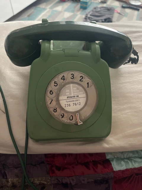 VINTAGE GPO 706F Rotary Dial Landline Telephone Green £26.68 - PicClick UK