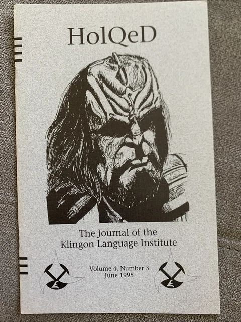 HOLQED « THE Journal Of The Klingon Language Institute » Vol 4 Numéro 3 ...