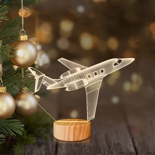 3D VISUAL AIRPLANE Night Light Aircraft LED Desk Lamp USB Powered Table ...