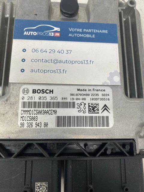 MD1CS003 ECU CALCULATEUR Moteur A Decoder Peugeot Citroen 0281035365 ...