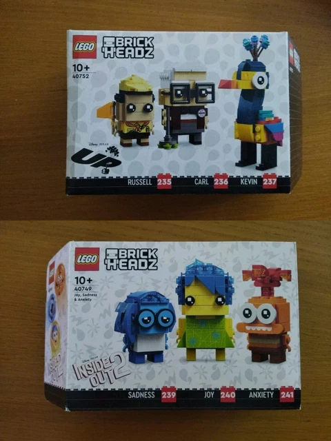 LEGO BRICKHEADZ DISNEY Pixar 40749 40752 Inside Out 2 & Up Solo Scatola ...