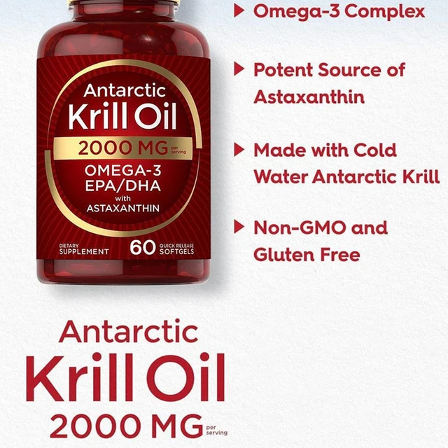 ANTARCTIC KRILL OIL 2000mg -Astaxanthin & Phospholipids, EPA, DHA £6.54 ...