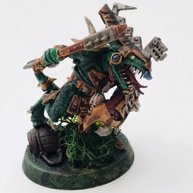 WARHAMMER LIZARDMEN SAURUS Hero Chakax painted COMPLETE Seraphon metal ...
