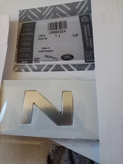 RANGE ROVER NAMEPLATE Bonnet Letter N Badge Chrome Silver JLR Authentic ...