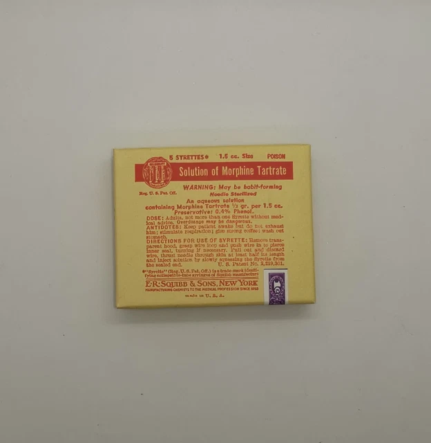 REPRODUCTION BOITE DE 5 syrettes de morphine vide us WW2 EUR 15,00 ...