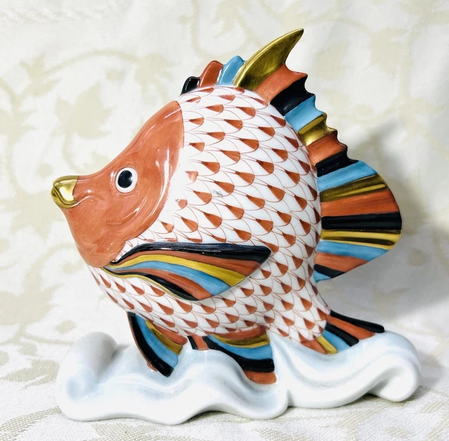 HEREND TROPICAL FISH Poisson Sculpture Statue Animaux Animaliere ...