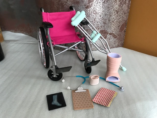 OUR GENERATION OG Doll Lot Wheelchair Crutches Cast Stethoscope Xray ...