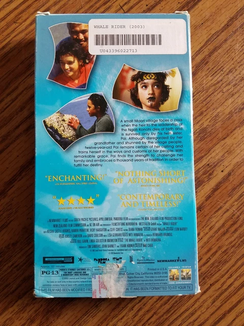 WHALE RIDER VHS Tape 2002 New Zealand Family / Drama Keisha Castle ...