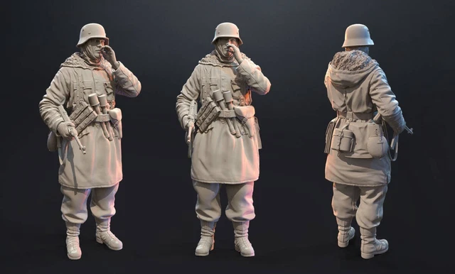 3D DRUCK 1/16 WW2 German Winter Cold Weather Uniform Soldat 1 Figur ...