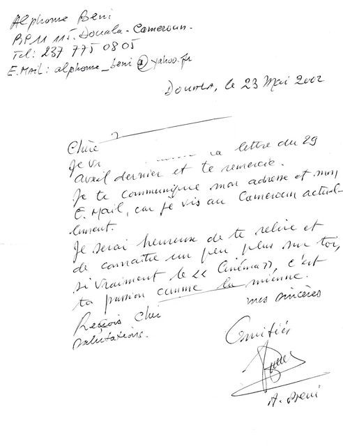 AUTOGRAPHE DU CINEASTE Et Acteur Camerounais Alphonse Beni (1946-2023 ...