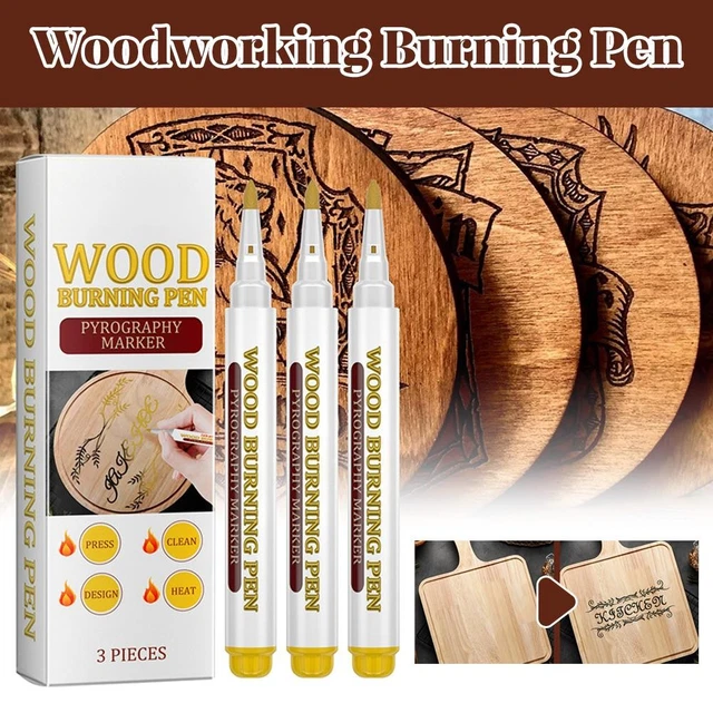 CHEMICAL WOOD BURNING Pen Pyrography Wood Burning Pen Marker DIY Scorch ...