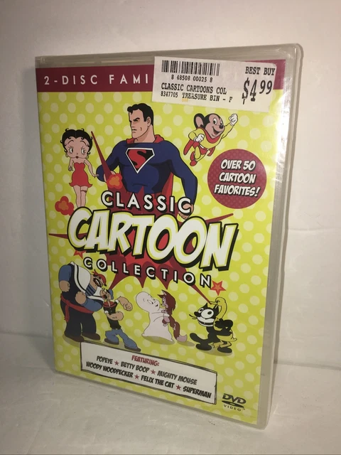 CLASSIC CARTOON FAMILY Collection New 2 DVD SET-Over 50 Cartoons Popeye ...