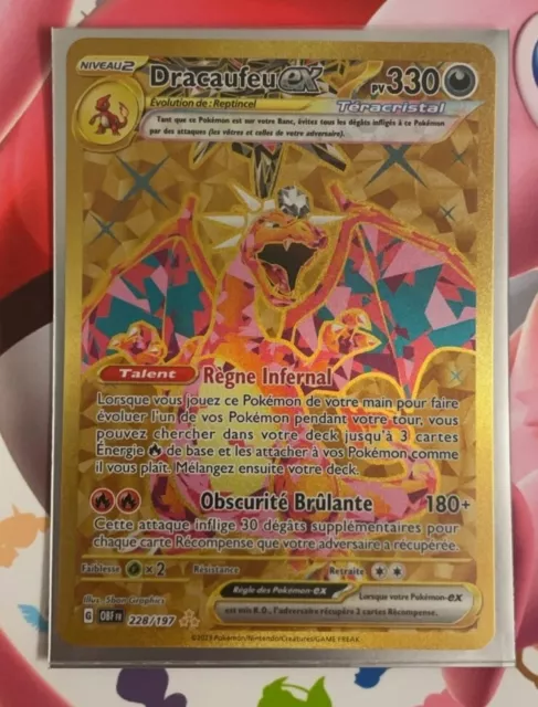 CARTE POKÉMON DRACAUFEU Ex Gold 228/197 Flammes Obsidiennes FR EUR 45 ...