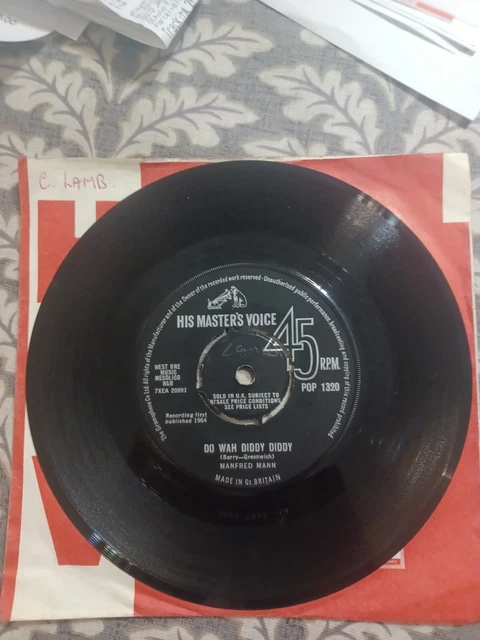 MANFRED MANN DO Wah Diddy Diddy 45 Rpm Vinyl Single 1964 EUR 3,53 ...