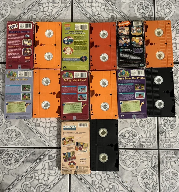 LOT 13 VHS Tapes Nickelodeon-RugRats-Dora-Garfield’s-Scooby-Doo-The ...