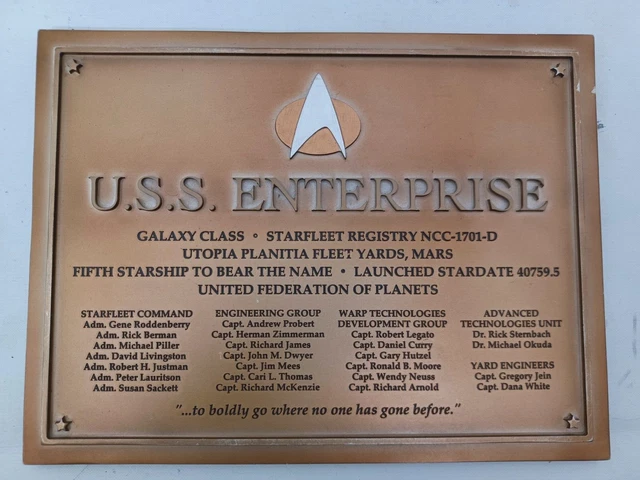 EAGLEMOSS STAR TREK USS Enterprise NCC-1701-D Dedication Plaque 2013 ...